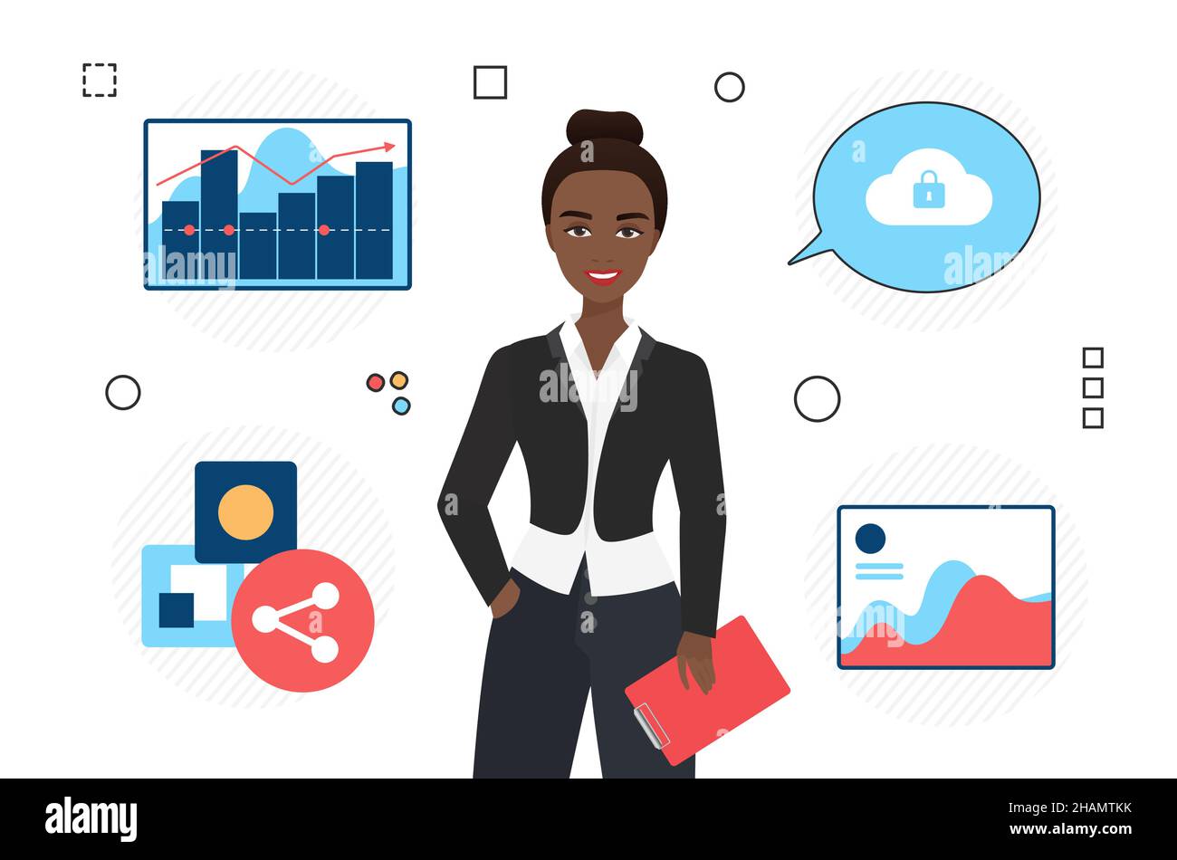 Safe business data monitoring and security protection. Digital network ...