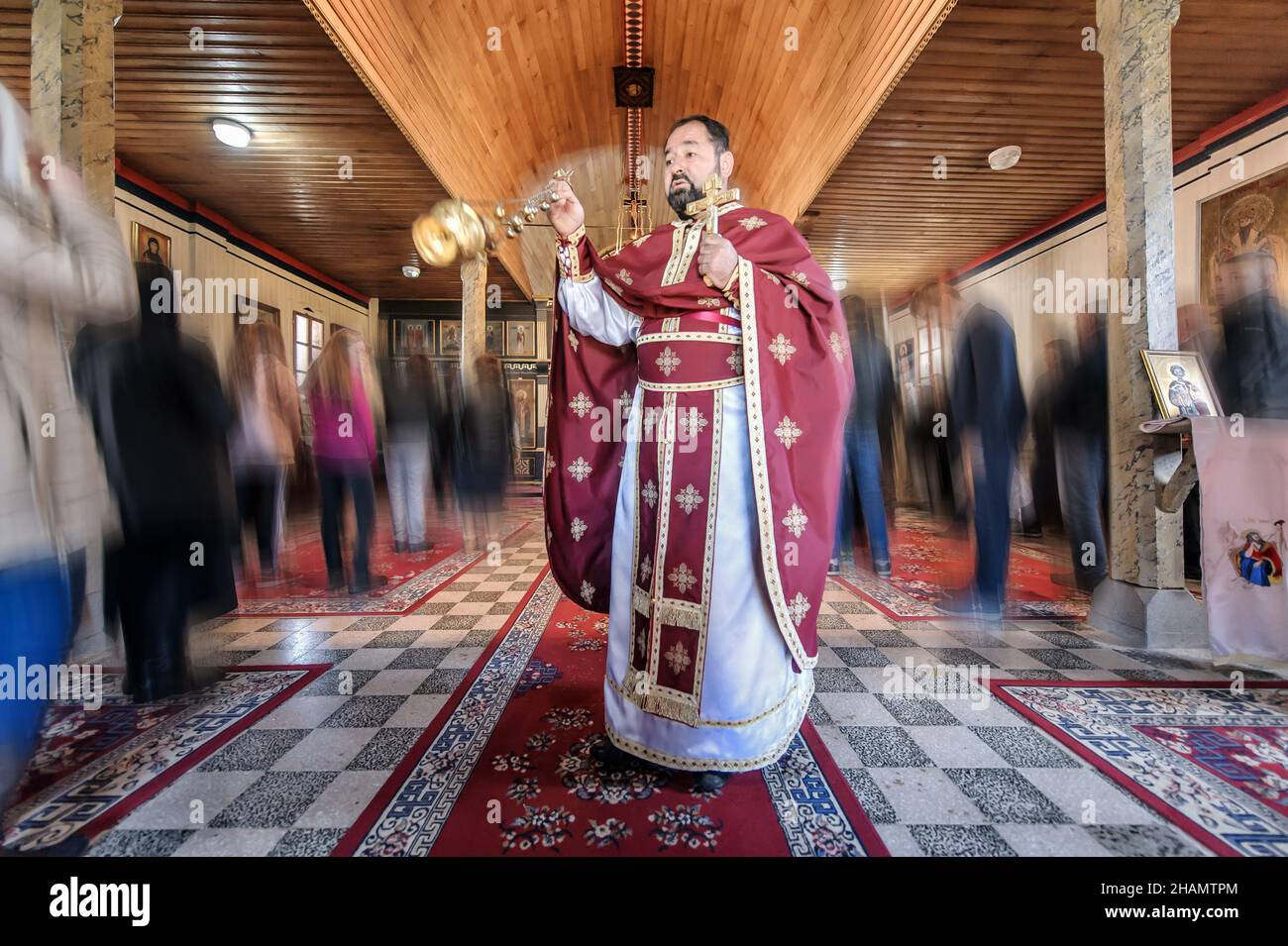 Religious priest during church service. Authentic religion spiritual ...