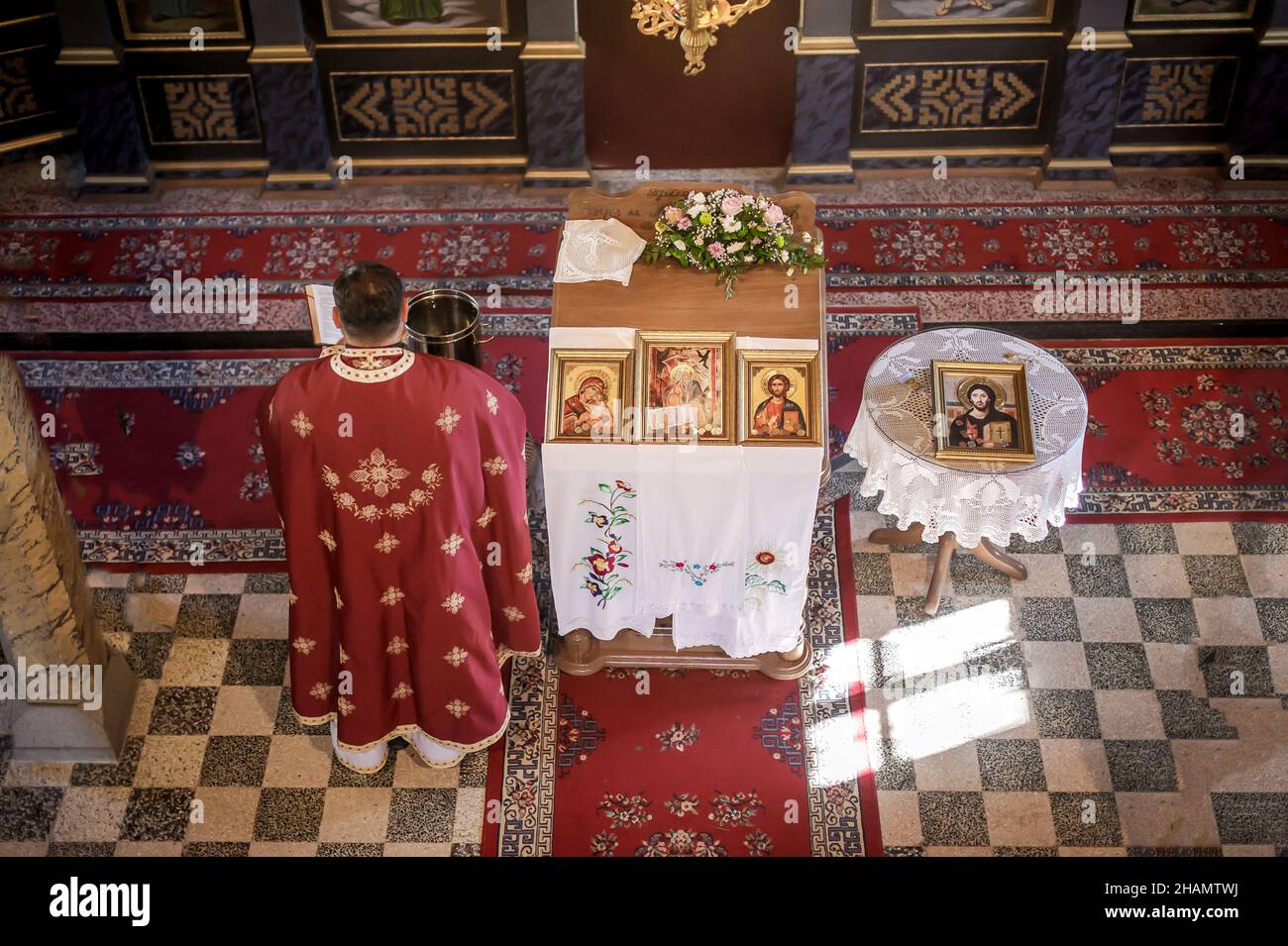 Religious priest during church service. Authentic religion spiritual ...