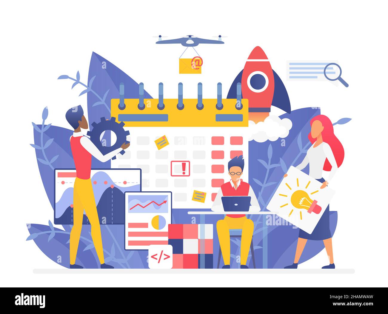 Teamwork collaborative effort on project development. Productive and ...