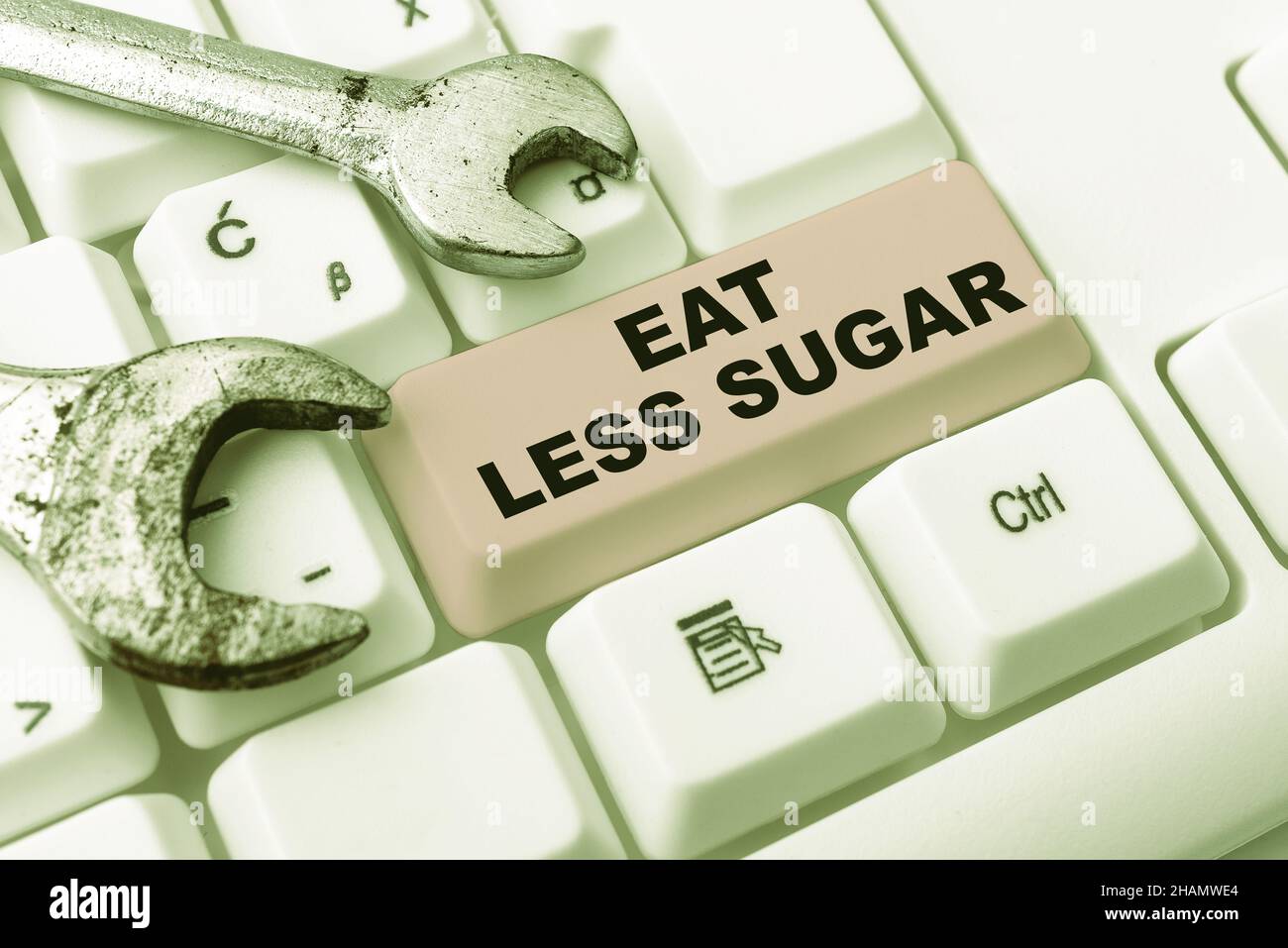 Conceptual caption Eat Less Sugar. Conceptual photo reducing sugar ...