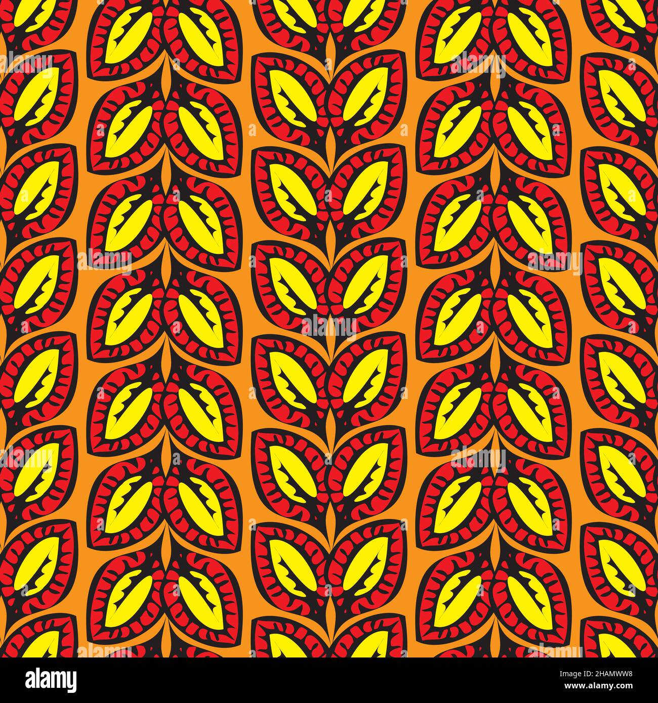 hot colored leaves seamless vector striped pattern Stock Vector Image ...