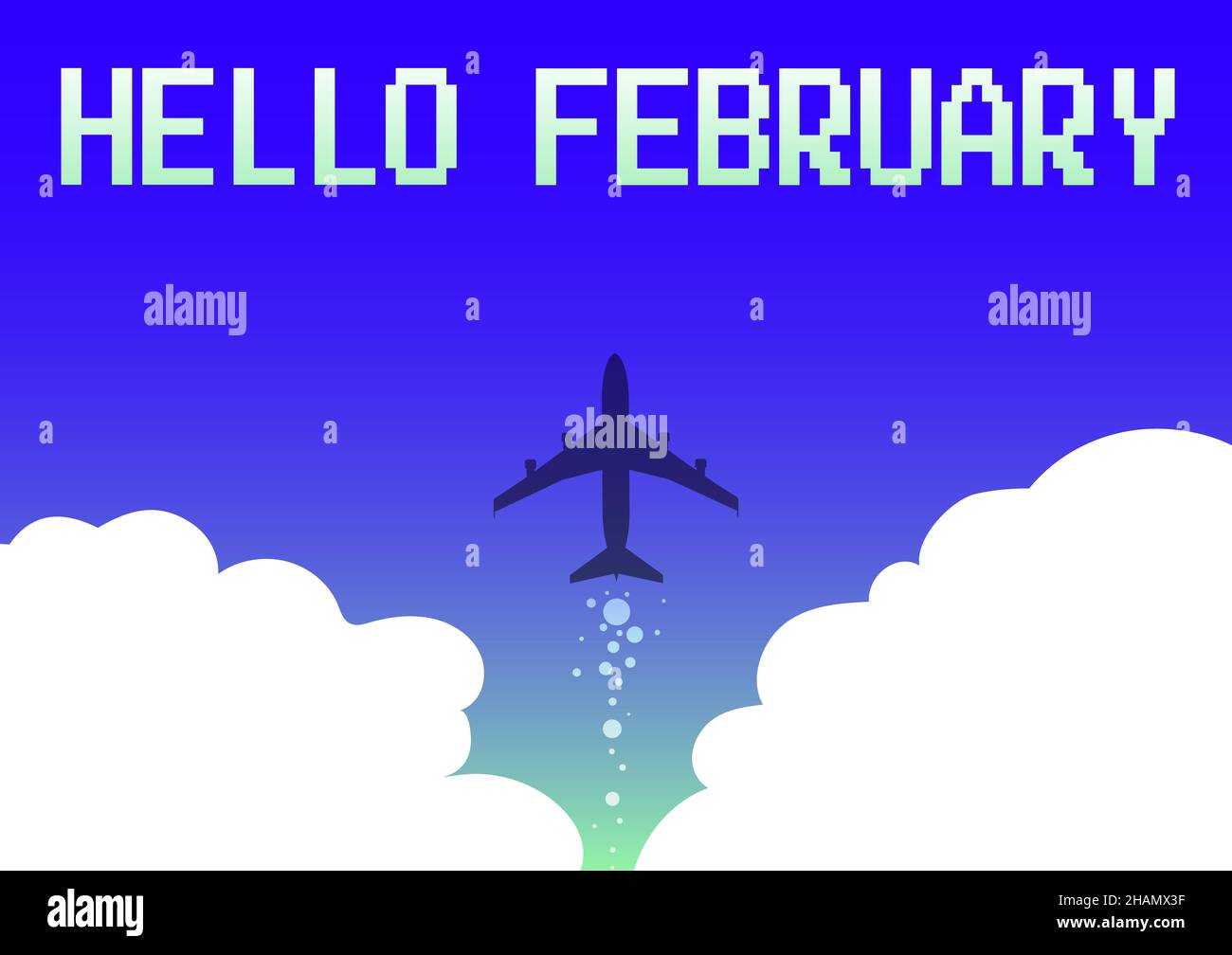 Text showing inspiration Hello February. Business idea greeting used ...