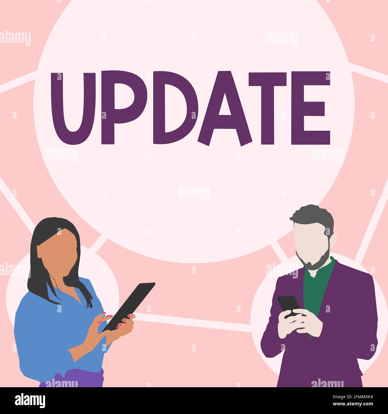 Text showing inspiration Update. Word Written on Make something more modern Adding new facts ...