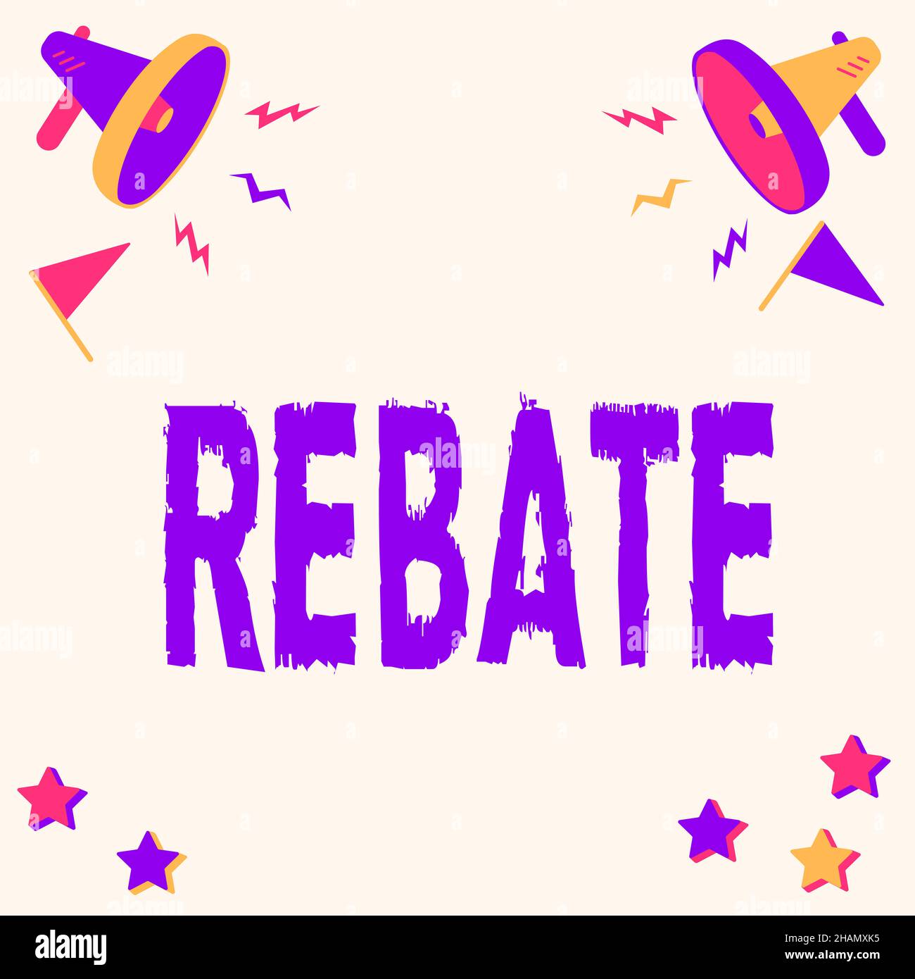 Inspiration showing sign Rebate. Business showcase Huge rewards that ...