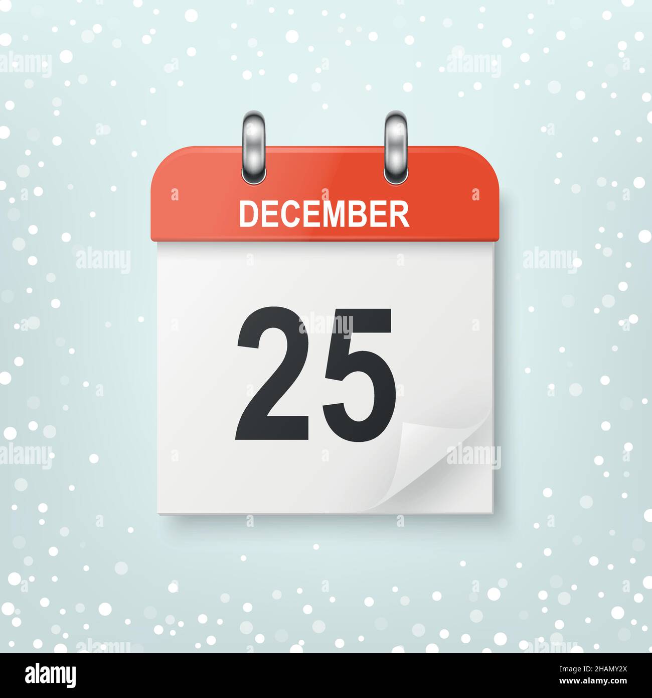 Merry Christmas Banner. Vector 3d Red Realistic Christmas Calendar ...