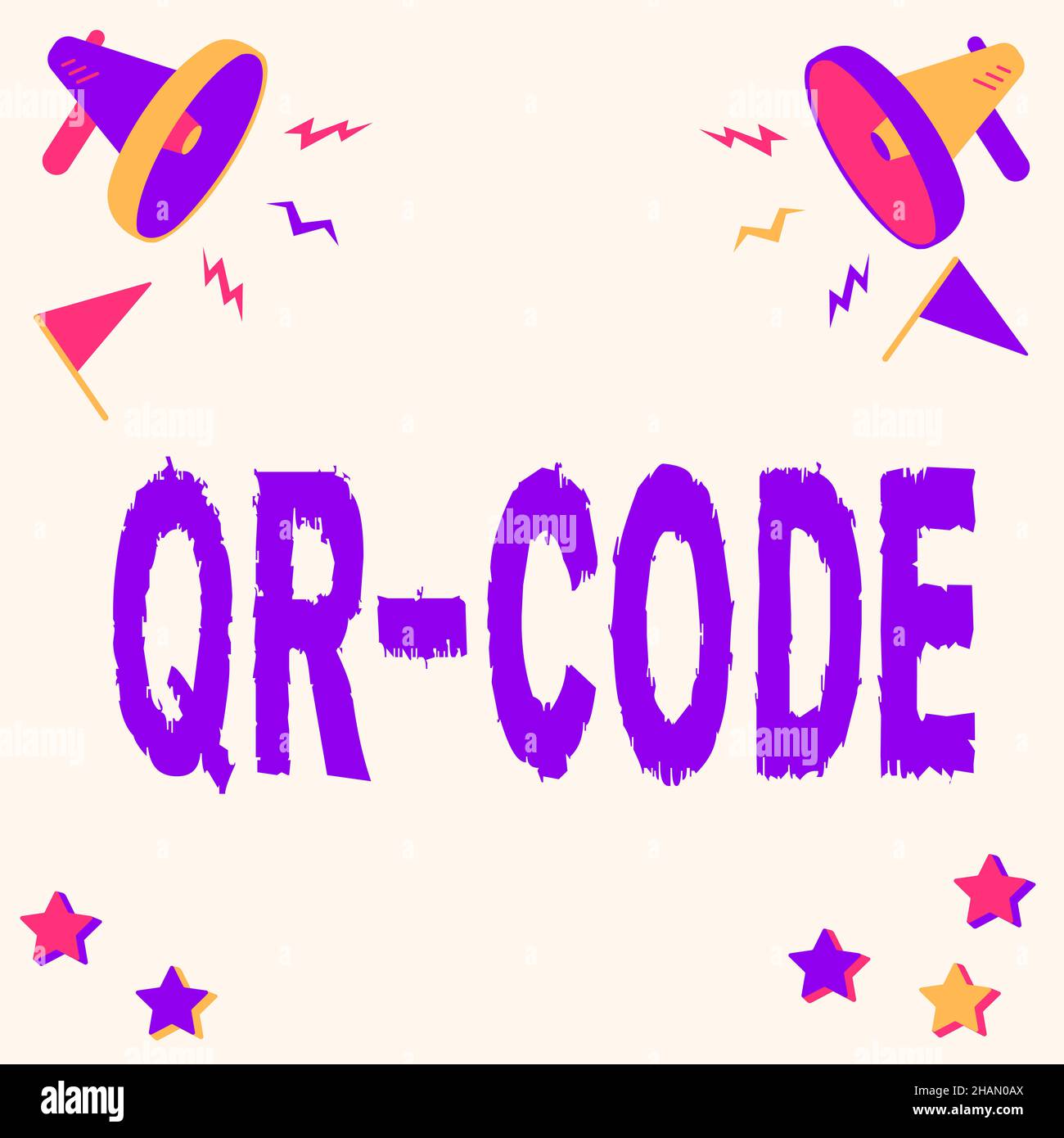 Text caption presenting Qr Code. Word for the trademark for a type of ...