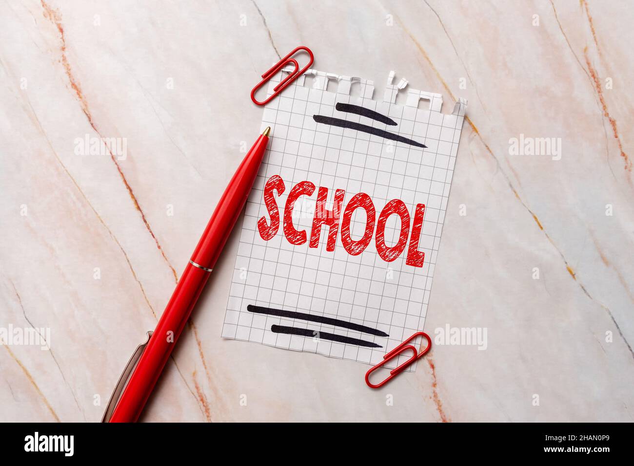 Hand writing sign School. Business showcase any institution which ...
