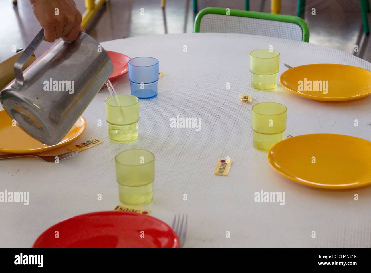 Saint-Martin-de-Queyrieres (French Alps, south-eastern France): canteen ...