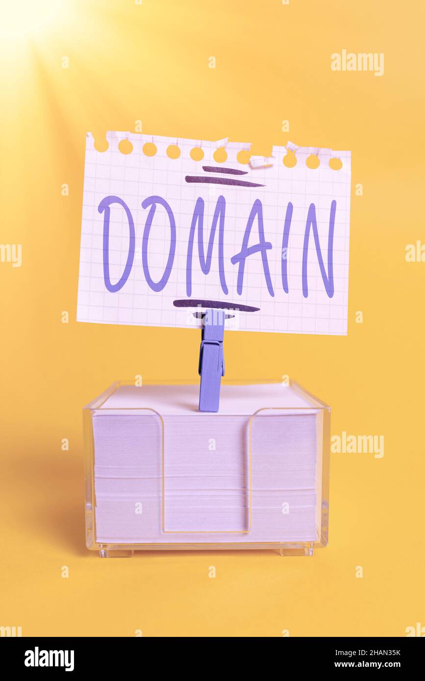 Handwriting text Domain. Business idea an area of territory controlled ...