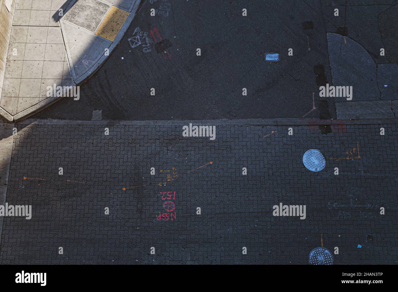 Aerial view of a sidewalk in Seattle, the USA Stock Photo - Alamy