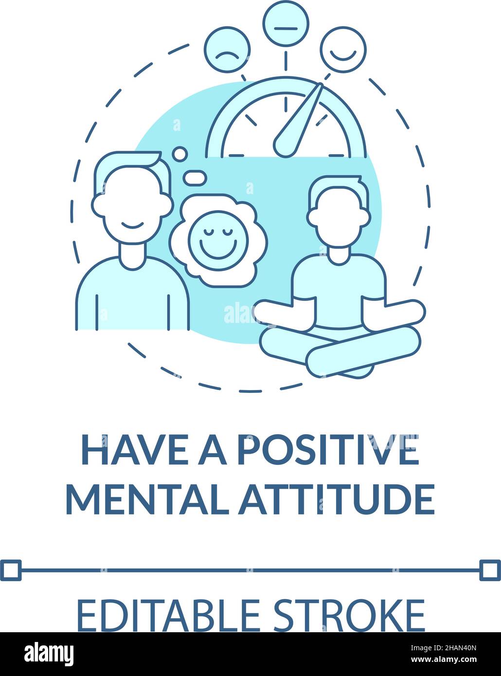 Have positive mental attitude turquoise concept icon Stock Vector Image ...