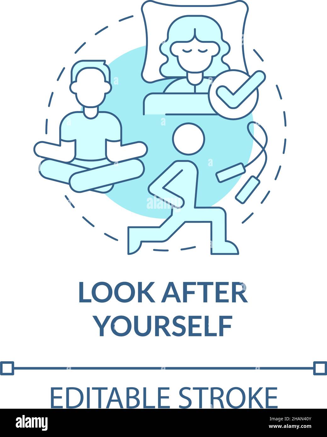 Look after yourself turquoise concept icon Stock Vector Image & Art - Alamy