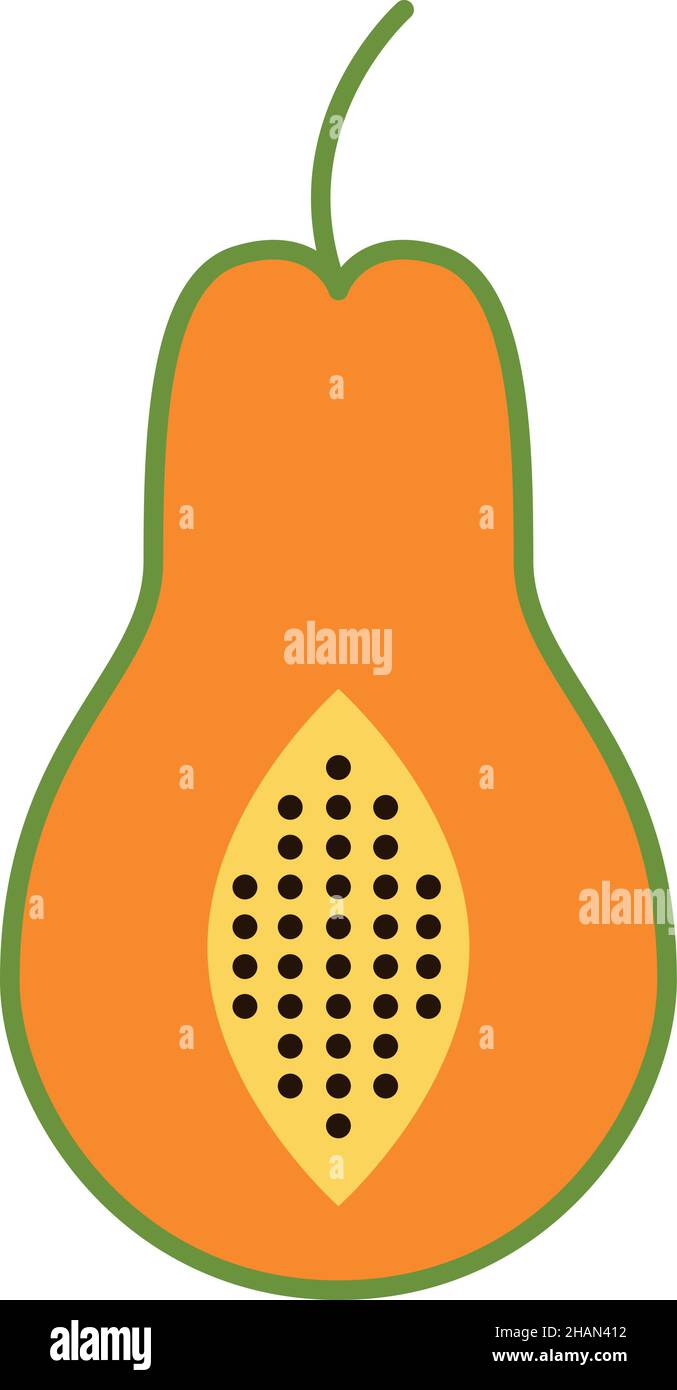 Papaya Filled Outline Icon Fruit Vector Stock Vector Image & Art - Alamy