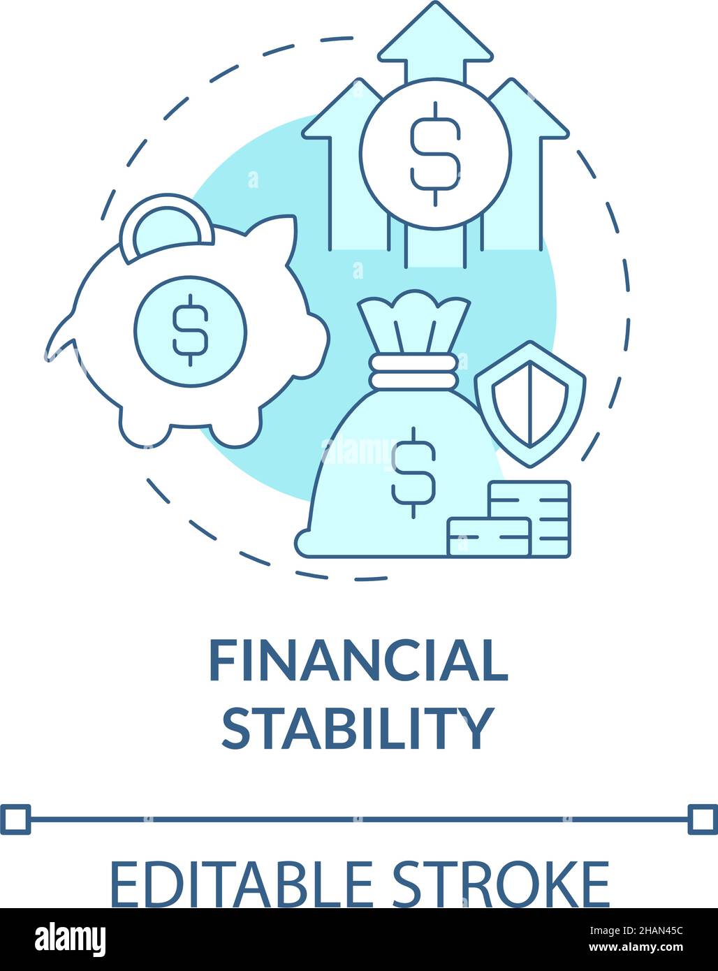 Financial stability turquoise concept icon Stock Vector Image & Art - Alamy