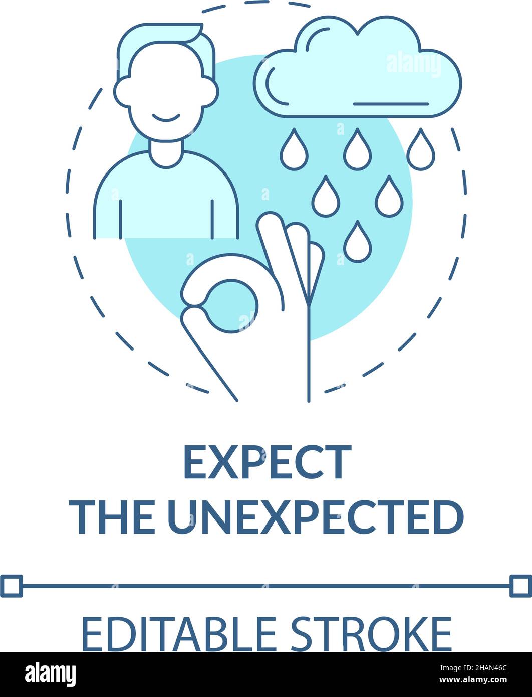 Expect unexpected turquoise concept icon Stock Vector Image & Art - Alamy