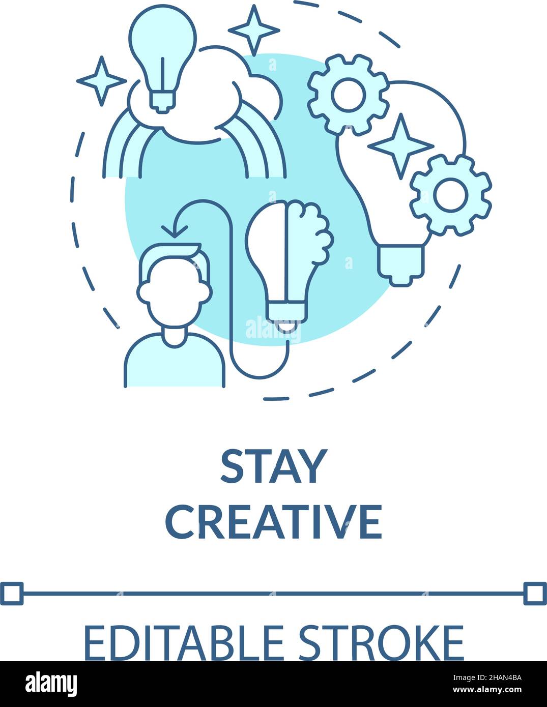 Stay creative turquoise concept icon Stock Vector Image & Art - Alamy