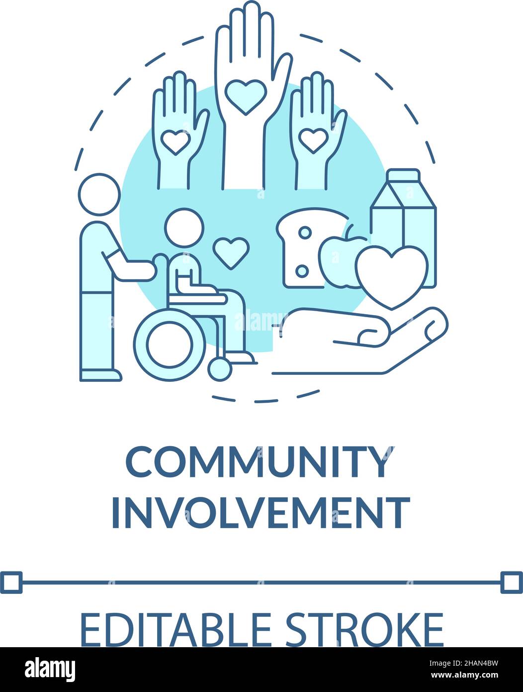 Community involvement turquoise concept icon Stock Vector Image & Art ...