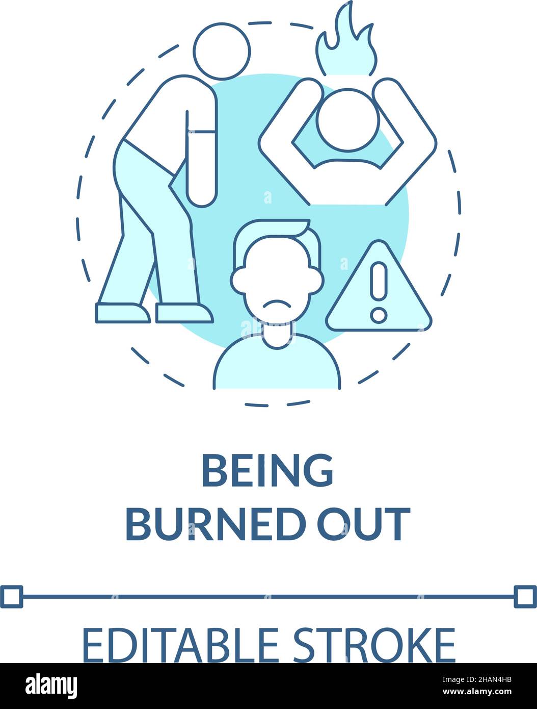 Being burned out turquoise concept icon Stock Vector Image & Art - Alamy