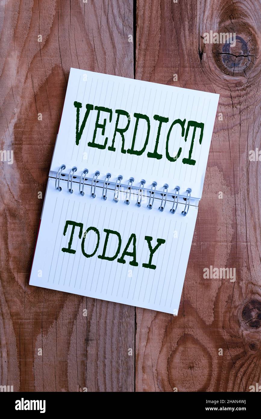 Conceptual caption Verdict. Concept meaning a decision on an issue of ...