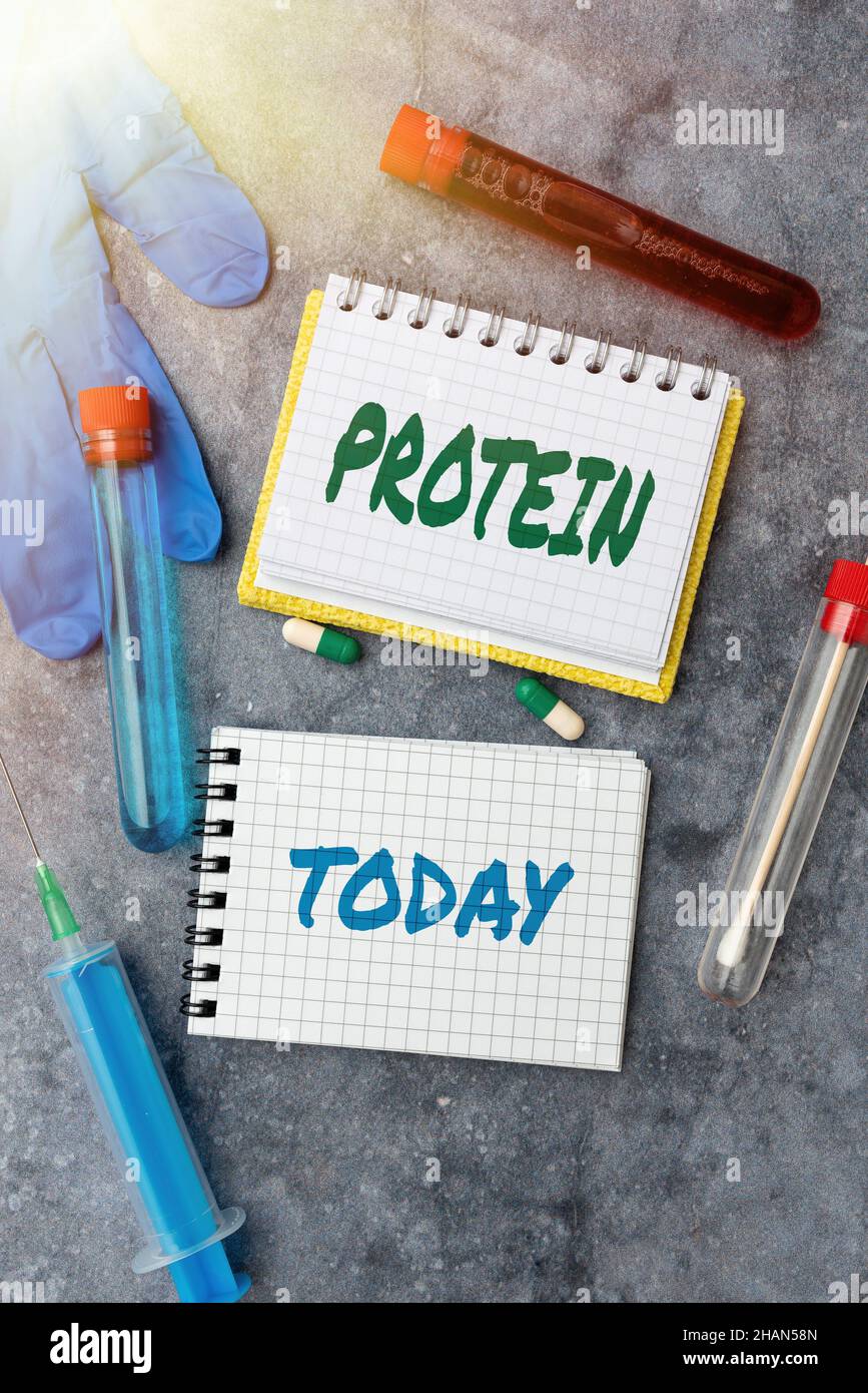Handwriting text Protein. Word Written on the low in fat or ...