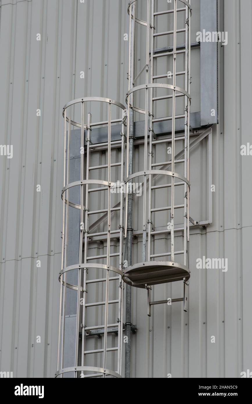 Iron staircase for up to maintenance work. Steel stairs are on the side ...