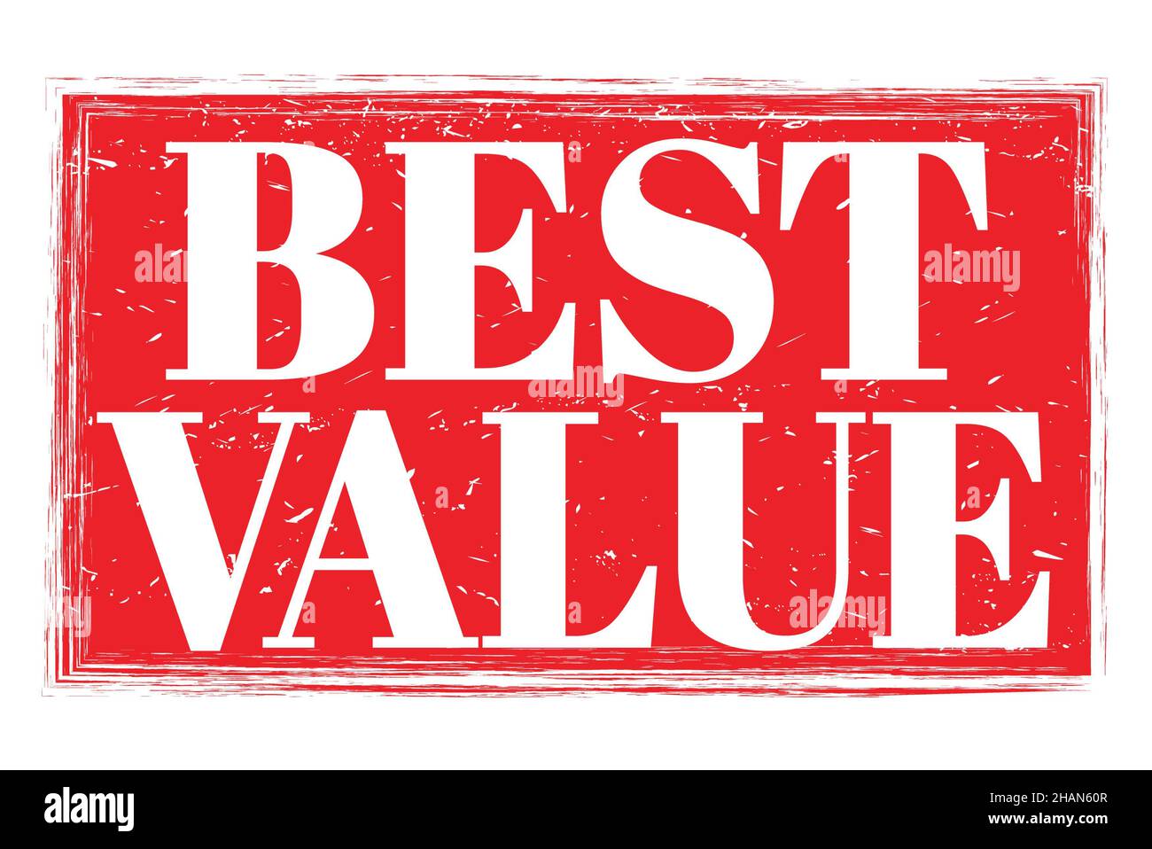 BEST VALUE, words written on red grungy stamp sign Stock Photo - Alamy