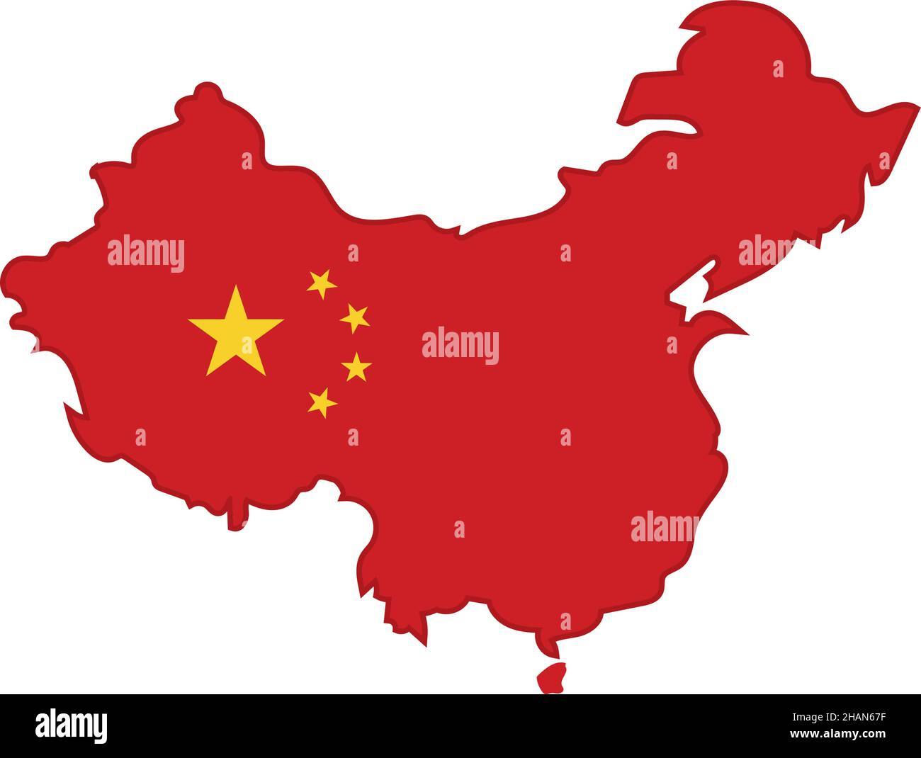 red map and flag of china Stock Vector Image & Art - Alamy