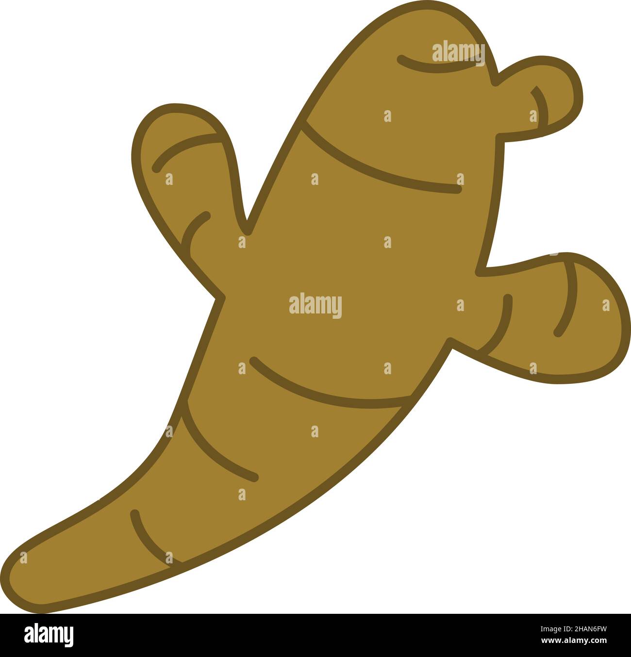 Ginger Filled Outline Icon Vegetable Vector Stock Vector Image & Art ...