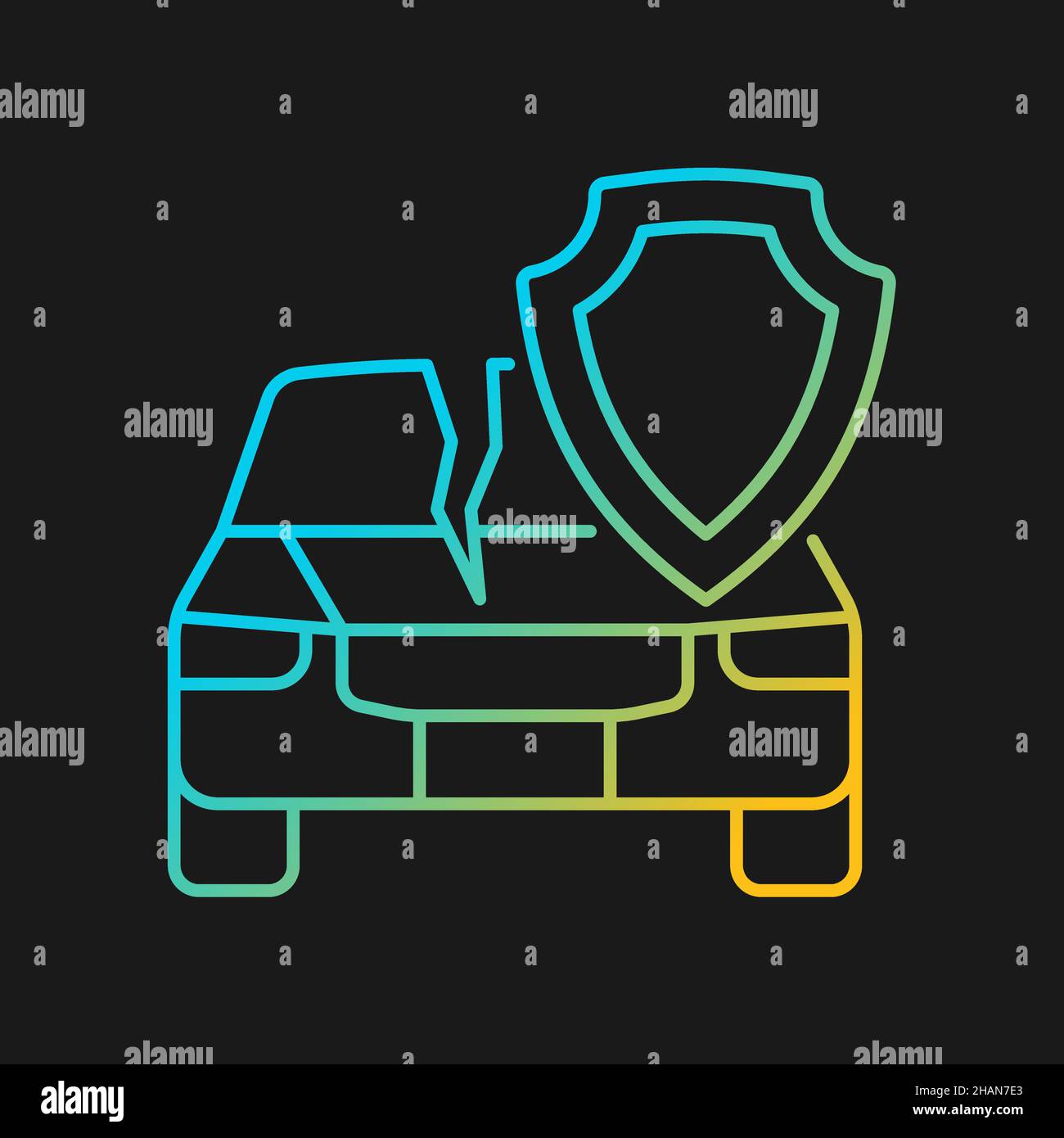 Car damage insurance gradient vector icon for dark theme Stock Vector ...