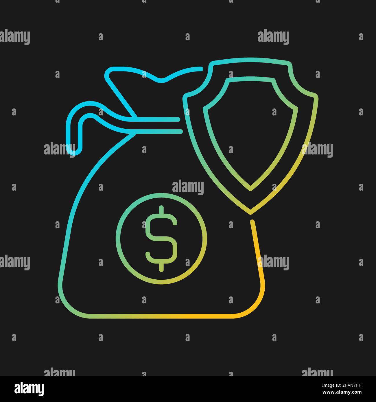 Business income insurance gradient vector icon for dark theme Stock ...