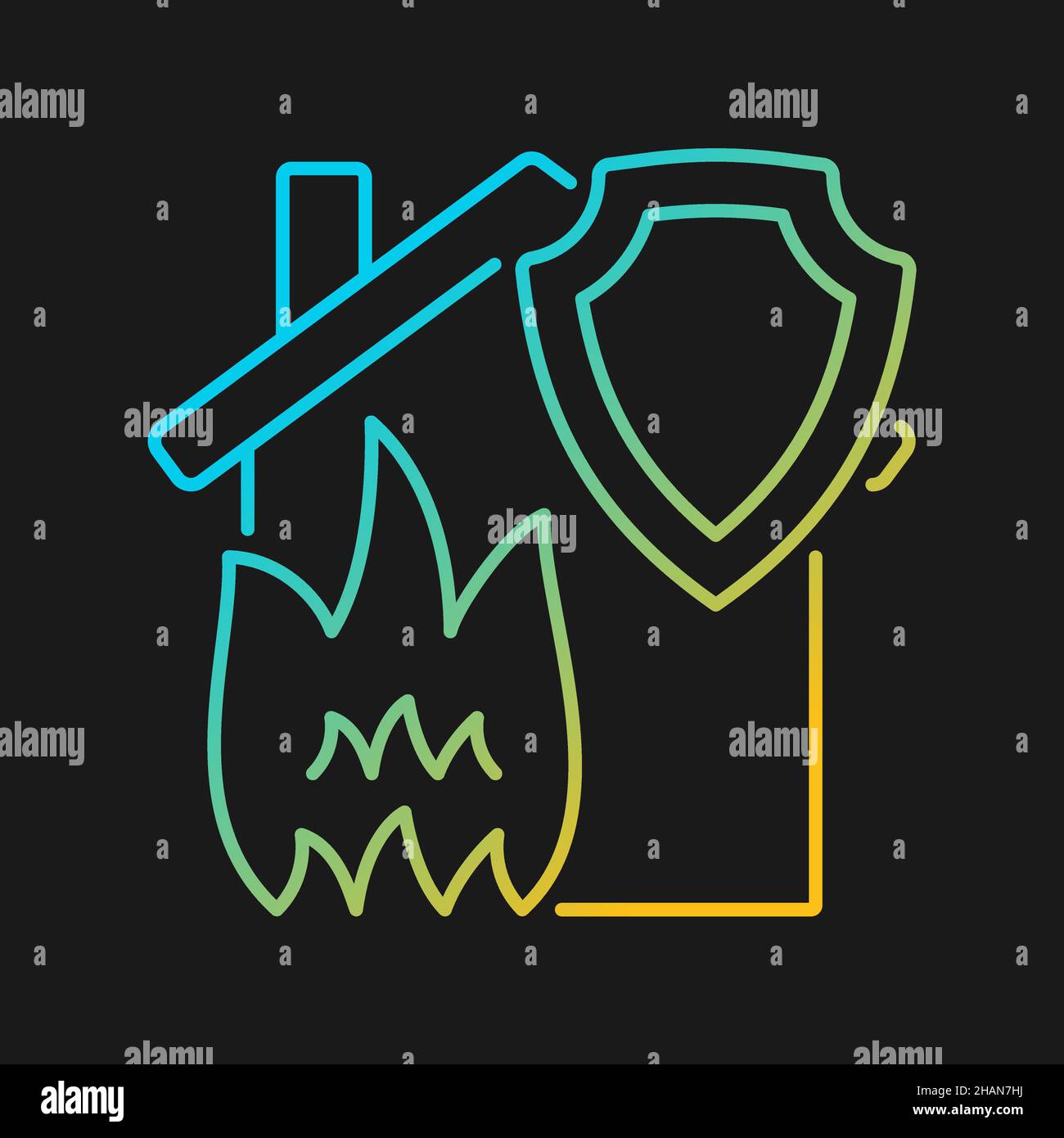 Fire home insurance gradient vector icon for dark theme Stock Vector ...