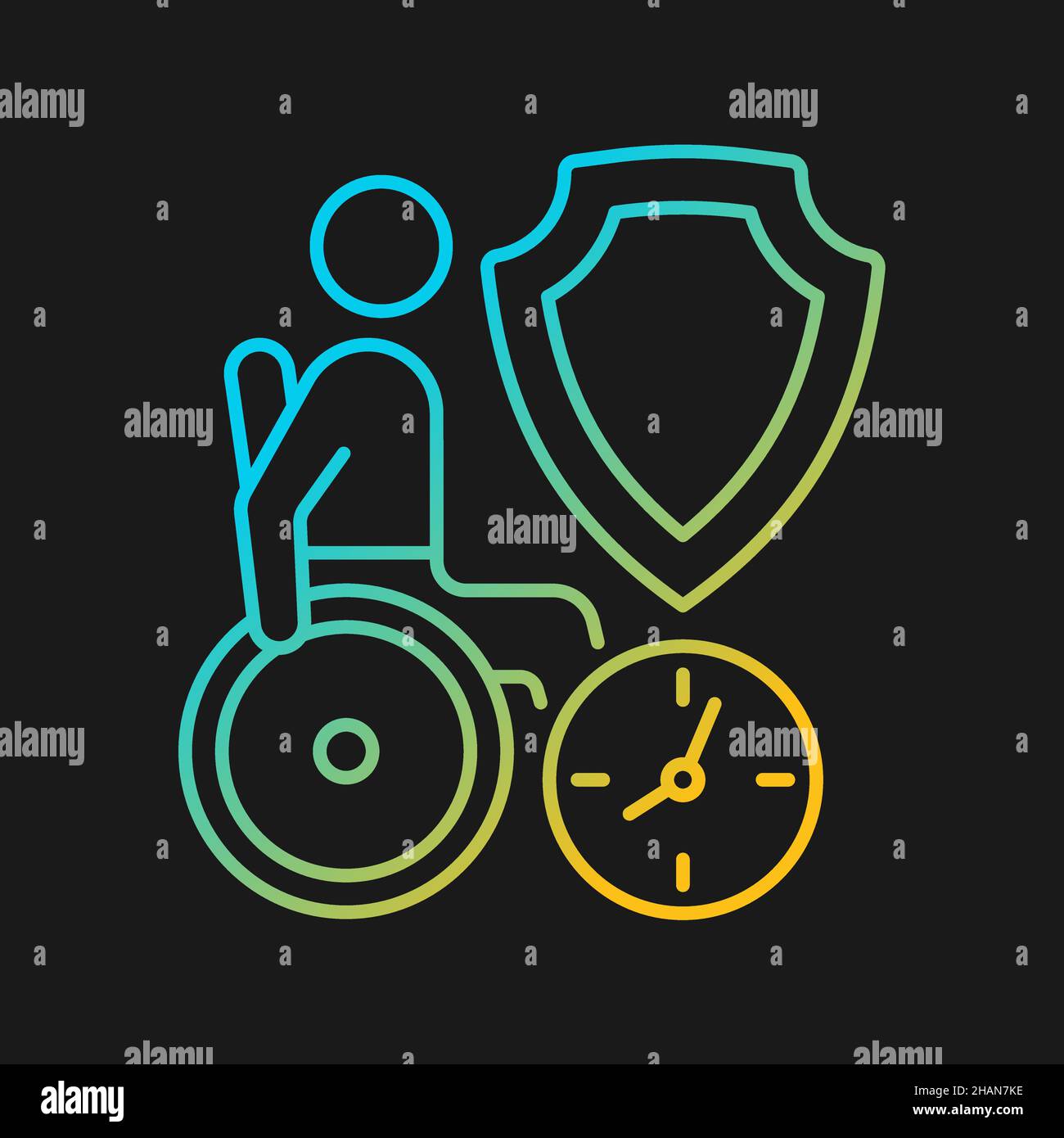 Long-term care insurance gradient vector icon for dark theme Stock ...