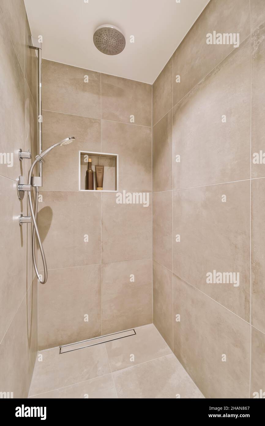 Modern shower stall in a bright bathroom Stock Photo - Alamy