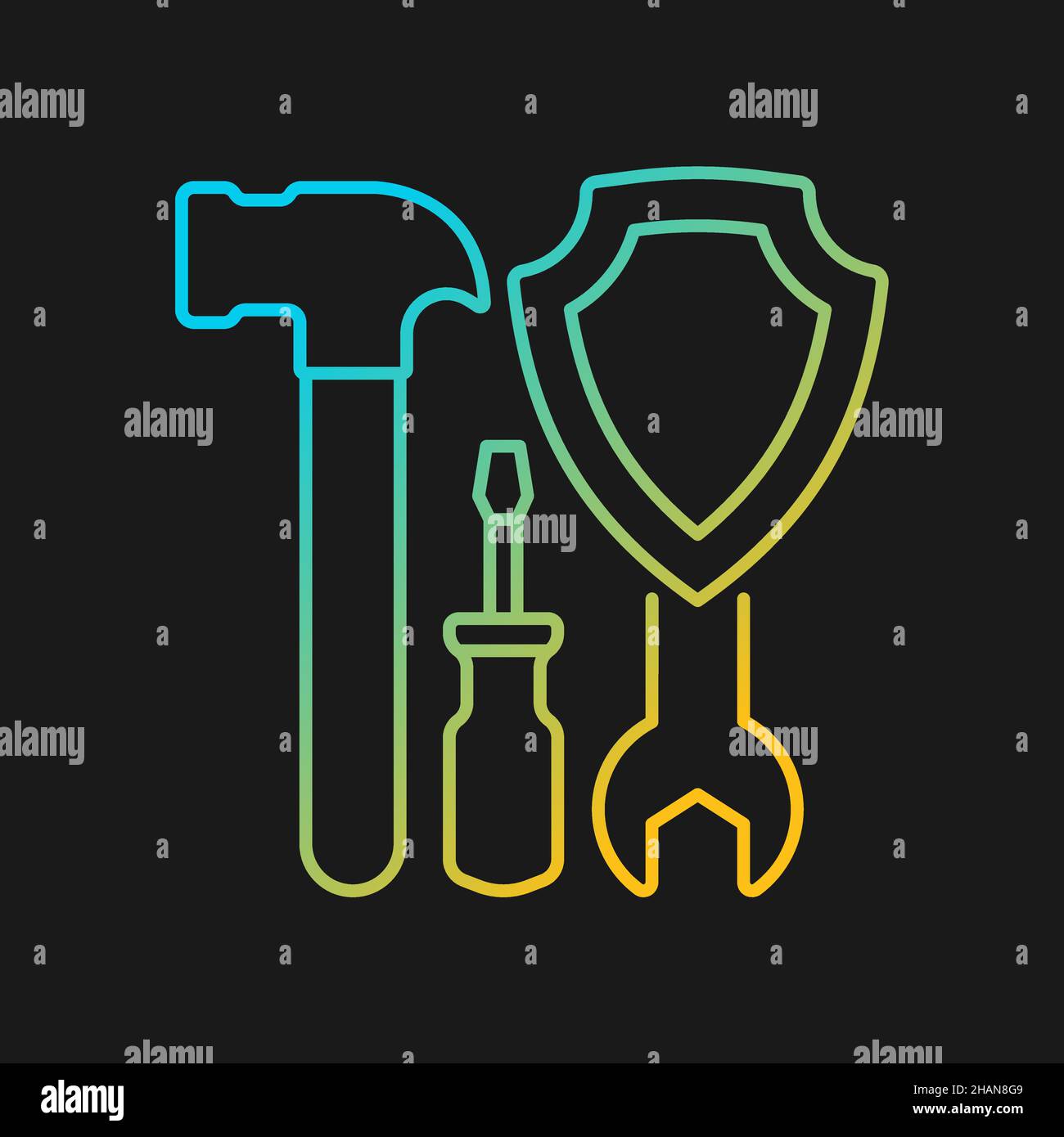 Worker insurance gradient vector icon for dark theme Stock Vector Image ...