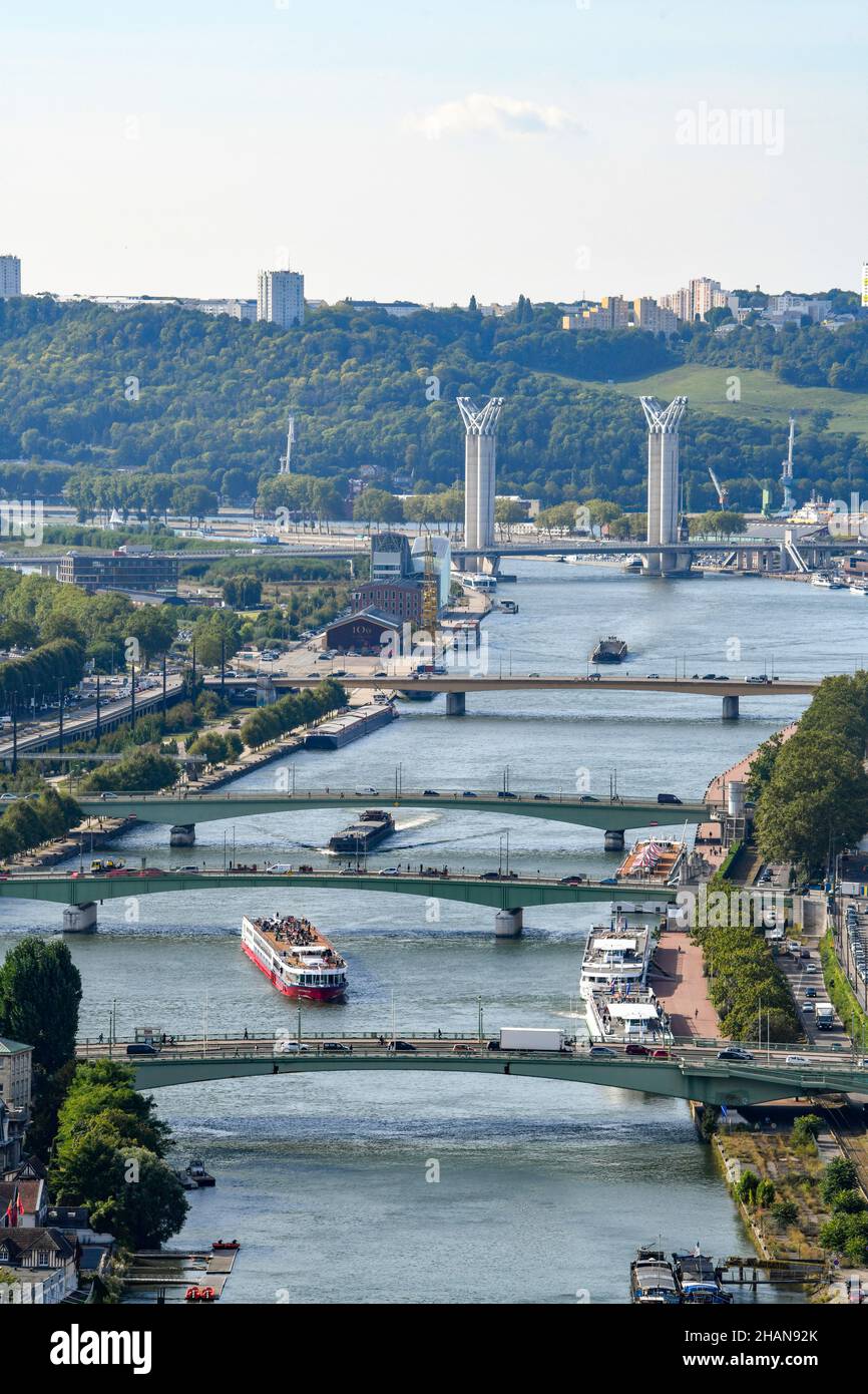 Rouen (northern France): the River Seine viewed from St. Catherine’s ...