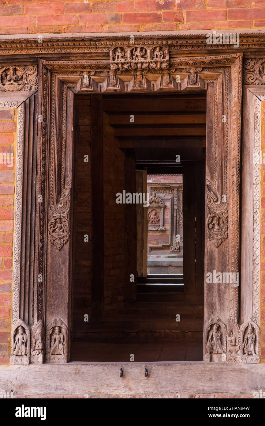 A view from the doorway of the Mul Chowk into the Sundari Chowk in the ...