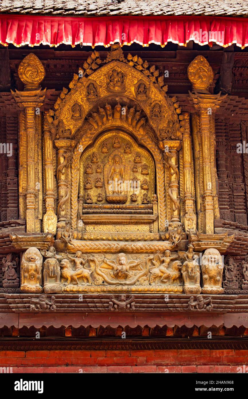 The Golden Window is above the Sun Dhoka in the royal palace in Durbar ...