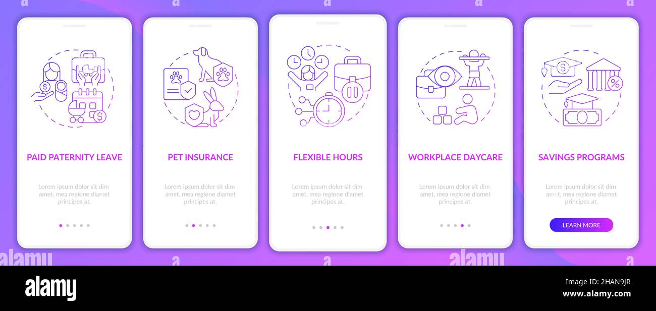 Family bonuses onboarding mobile app page screen Stock Vector Image ...