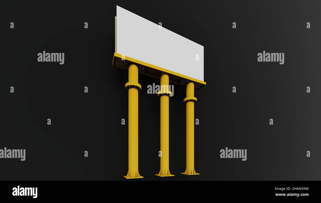 Rectangular posters in metallic structure to complete with background ...