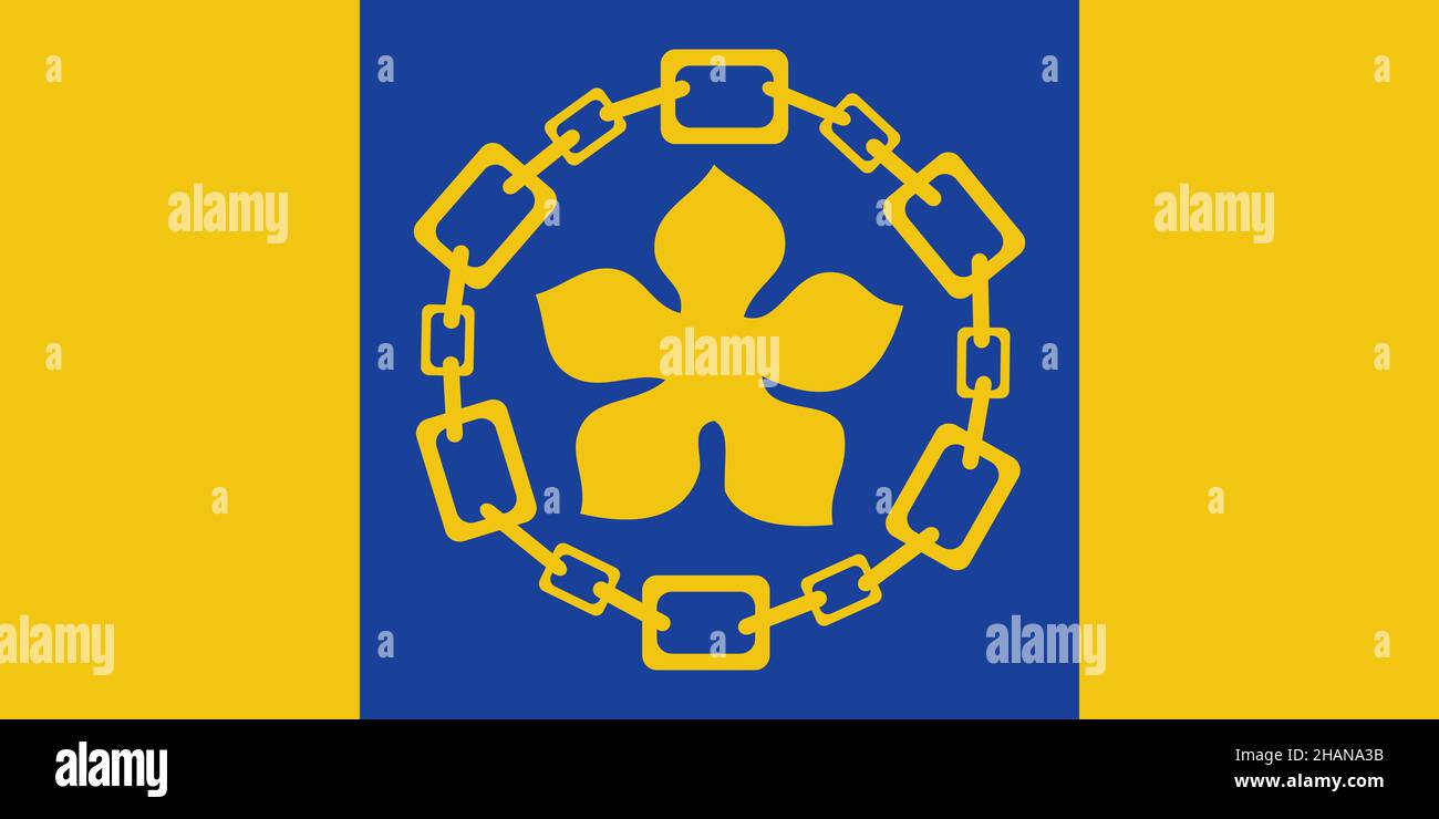 Top view of flag of Hamilton, Canada. Canadian patriot and travel ...