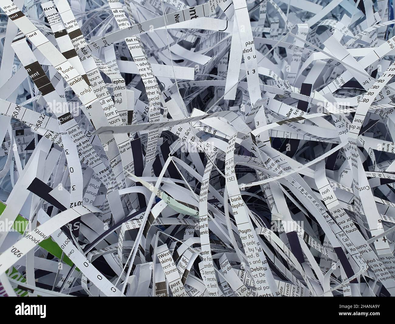 Shredded paper documents background which is garbage waste trash ready ...