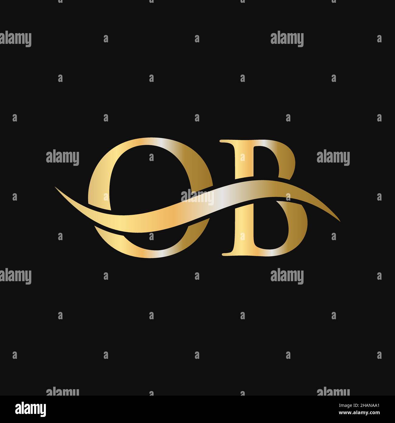 Letter OB Logo Design Template. OB, O B Letter Logo Modern, Flat ...