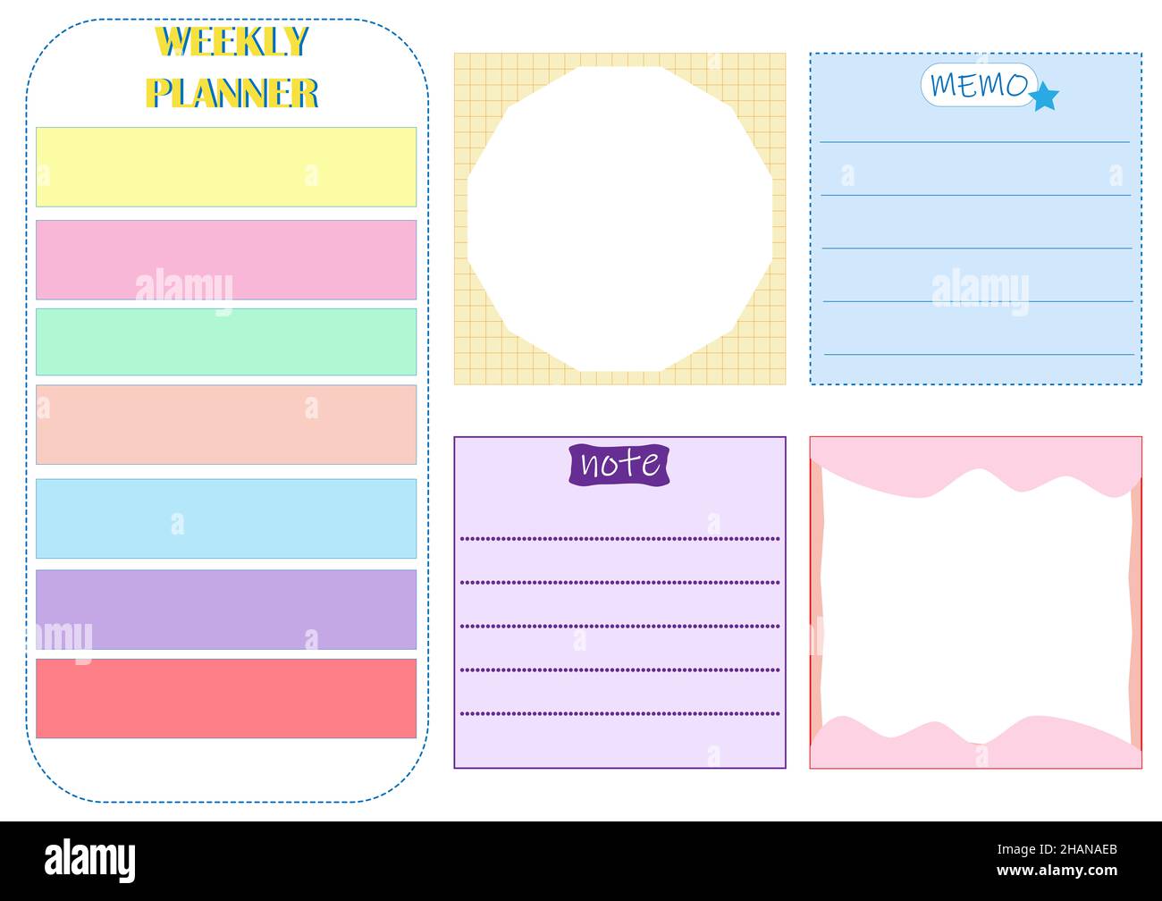 Printable weekly planner Cut Out Stock Images & Pictures - Alamy