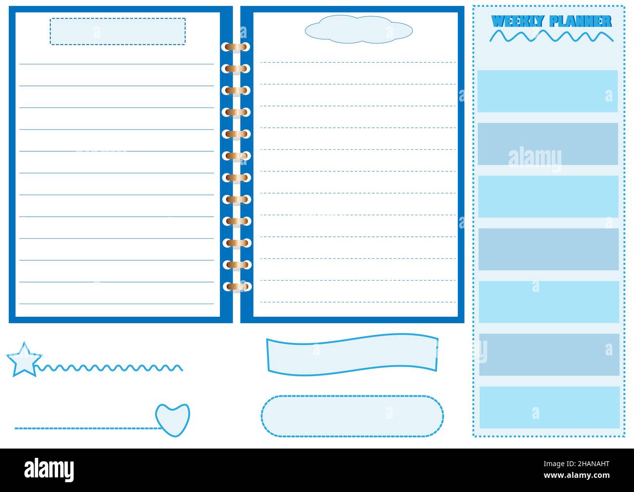 Printable weekly planner Cut Out Stock Images & Pictures - Alamy