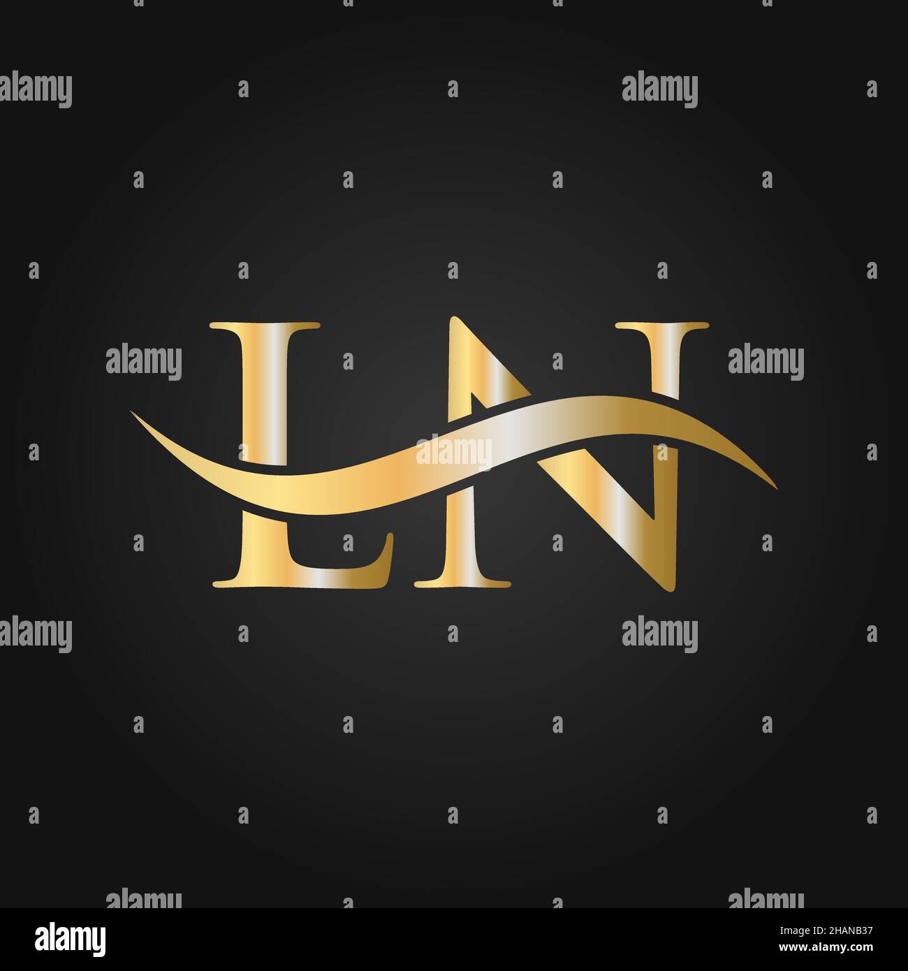Letter LN Logo Design Template. LN, L N Letter Logo Modern, Flat ...