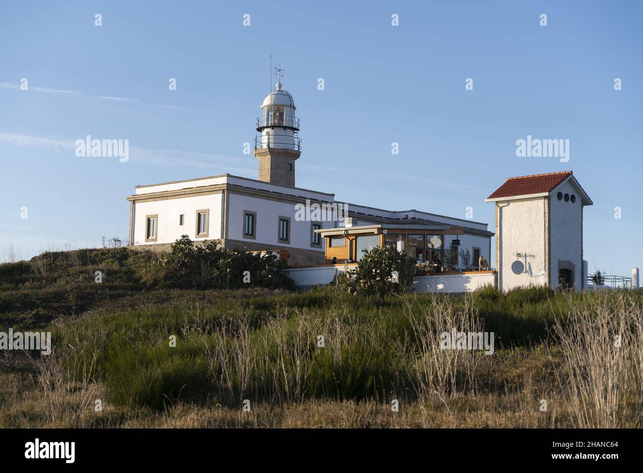 Beautiful shot of Punta Insua lighthouse in Carnota in Spain Stock ...