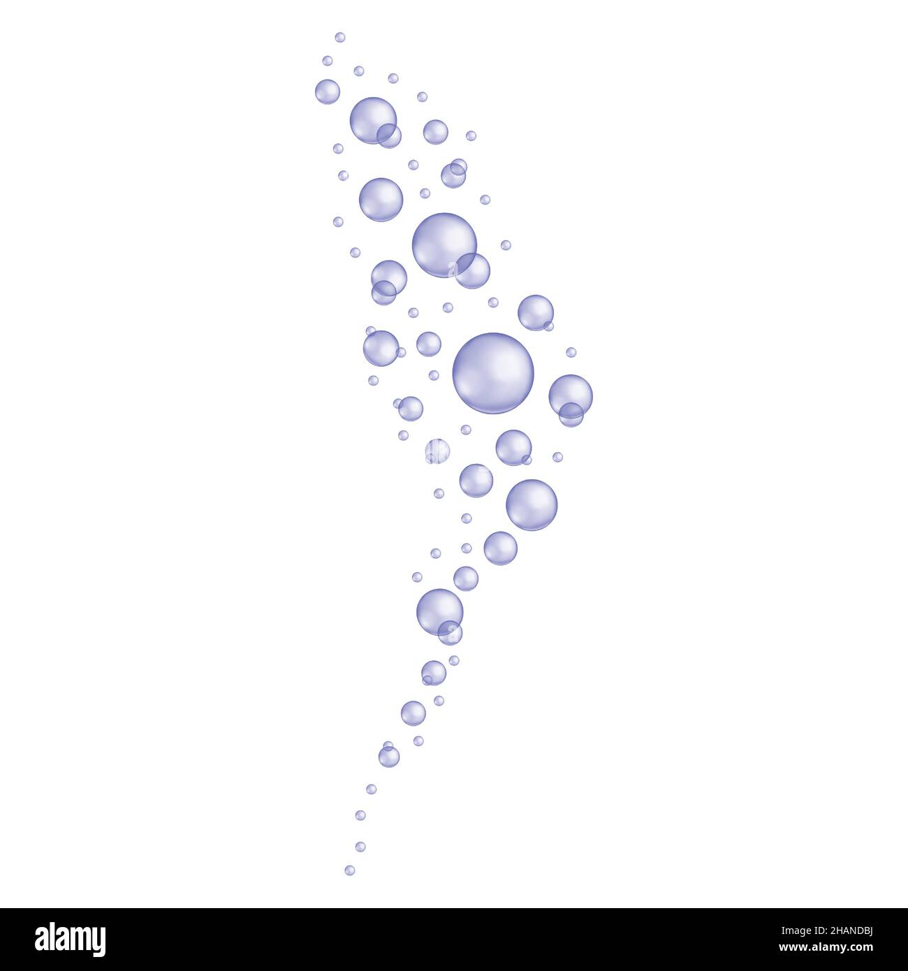 Purple underwater oxygen bubbles stream. Soap or cleanser foam, bath ...