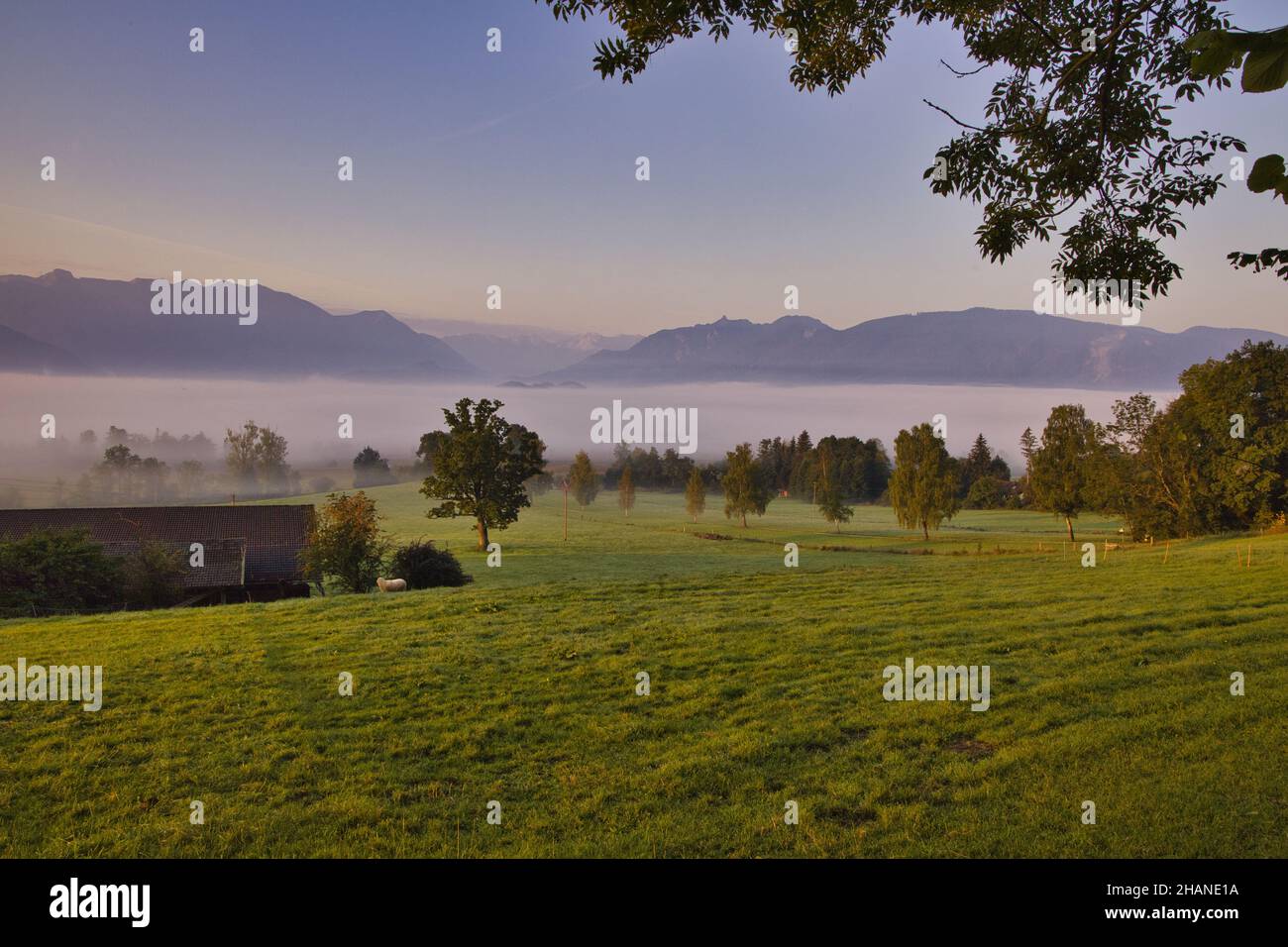 Natural landscape of Murnau in Bavaria, Germany at sunrise Stock Photo ...