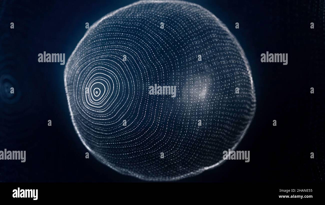 Sphere Of Spinning Points, Particles. Loop animation. Spherical shape ...